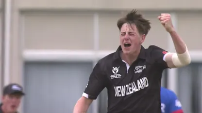 Matt Rowe with a Bowled Out vs. Afghanistan | ICC Under-19 Cricket ...