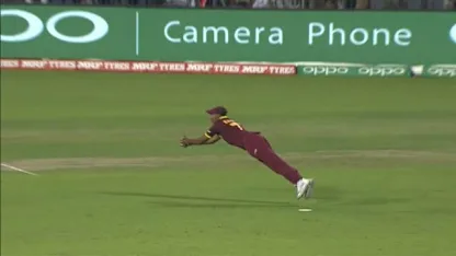 Samuel Badree holds onto amazing diving catch | ICC