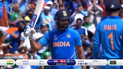 CWC19: BAN v IND - Rohit brings up his fifty | ICC