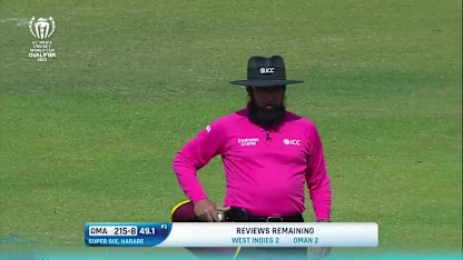 Jay Odedra - Wicket - West Indies vs Oman | ICC Cricket World Cup ...