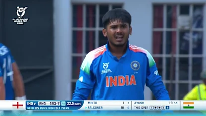 Caleb Falconer with a Four vs. India | ICC Under-19 Cricket World Cup ...
