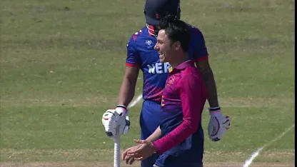 Arjun Saud - Wicket - Nepal vs UAE | ICC Cricket World Cup Qualifiers ...