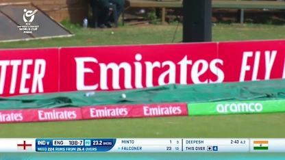Caleb Falconer with a Four vs. India | ICC Under-19 Cricket World Cup ...