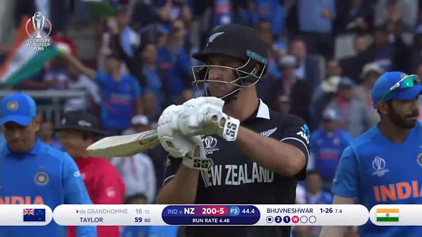 CWC19 SF: IND v NZ – de Grandhomme is caught behind for 16 | ICC ...