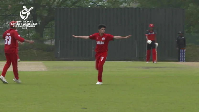 U19 CWC Asia Q Div 1: Oman v Singapore – sharp slip catch from Azam Ali ...