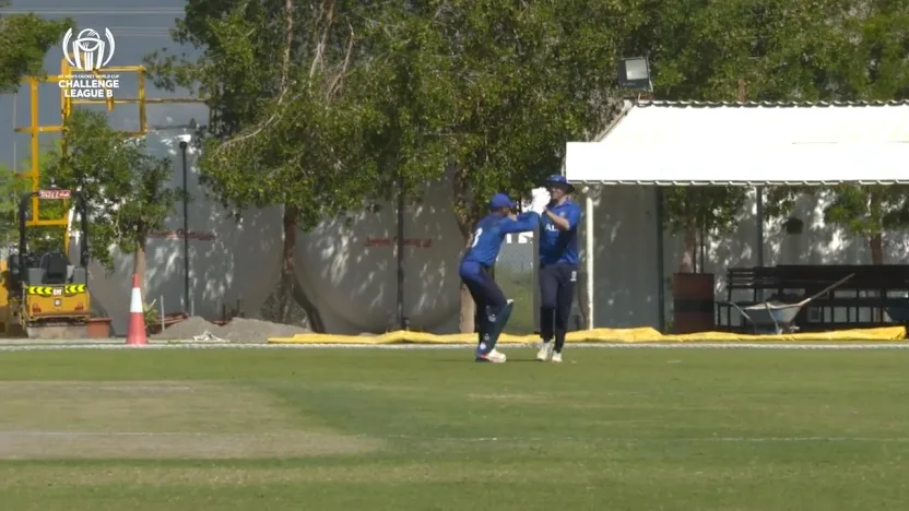 CWC Challenge League B – Oman: Italy v Kenya - Nikolai Smith takes a ...
