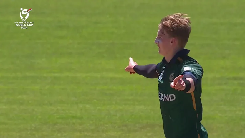 Olly Riley with a Duck vs. USA | ICC Under-19 Cricket World Cup, 2024 | ICC