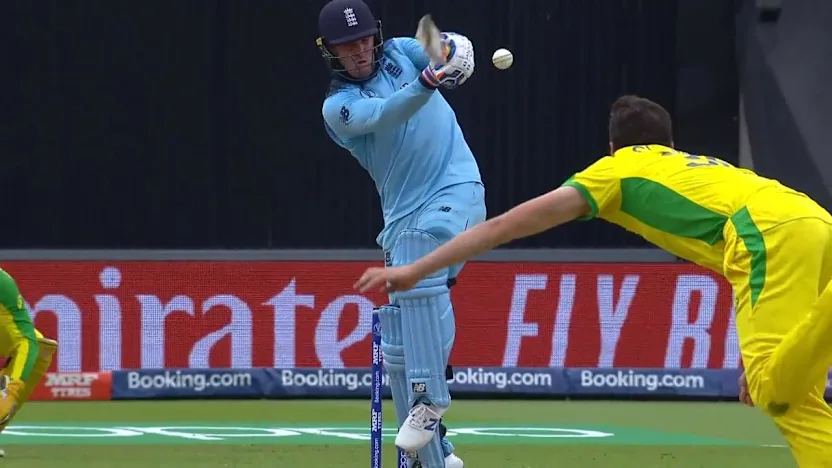 CWC19 SF: AUS v ENG - Roy is given out for edging down the leg side ...