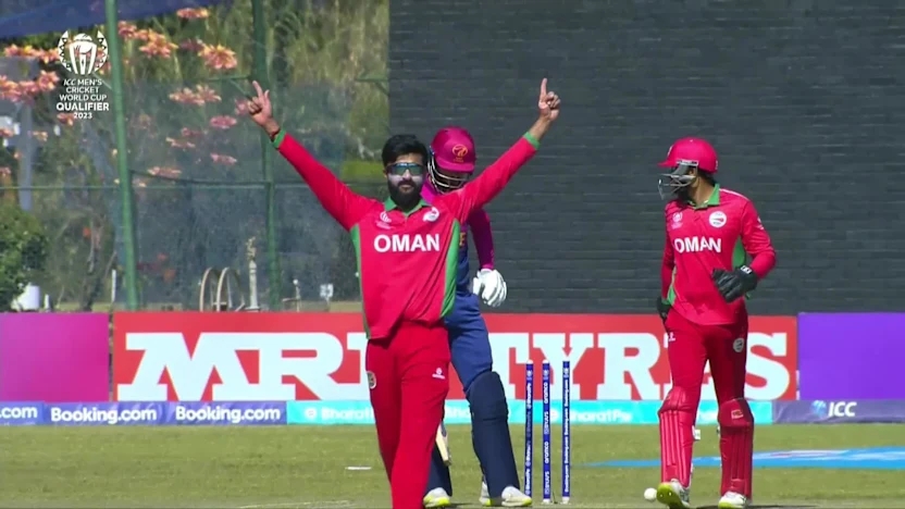 Ali Aamer Naseer - Wicket - Oman vs UAE | ICC Cricket World Cup ...
