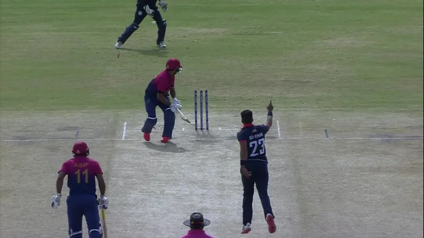 Basil Hameed - Wicket - USA vs UAE | ICC Cricket World Cup Qualifiers ...