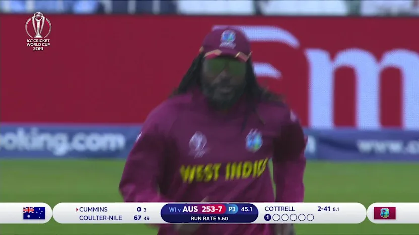 CWC_2019_MATCH10_AUSvWI_GAYLE_CATCH_REACTIONS | ICC