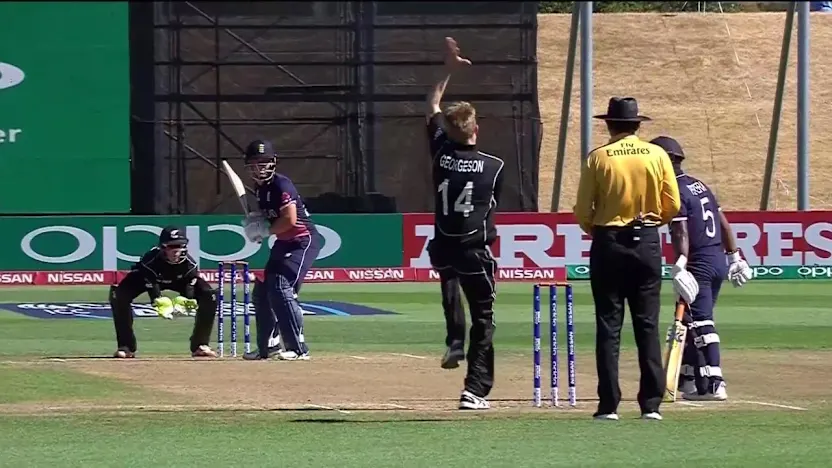 Liam Banks is bowled by Luke Georgeson for 10 | ICC Under-19 World Cup ...
