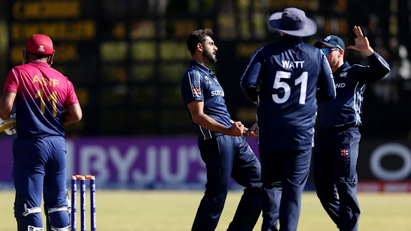 Safyaan Sharif sizzles for Scotland against UAE | CWC23 Qualifier | ICC ...