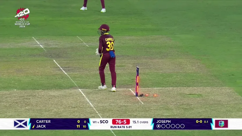 Lorna Jack - Wicket - West Indies vs Scotland | ICC Women's T20 World ...