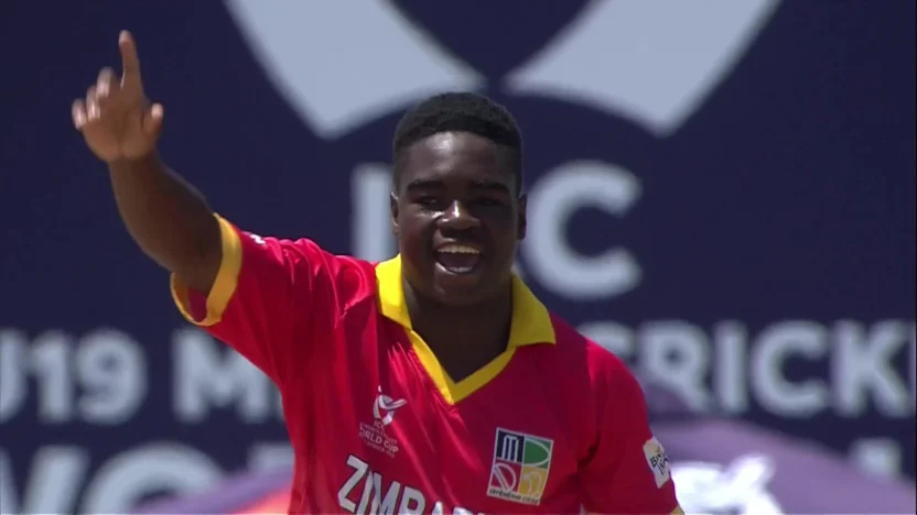 Newman Nyamhuri with a Caught Out vs. England | ICC Under-19 Cricket ...