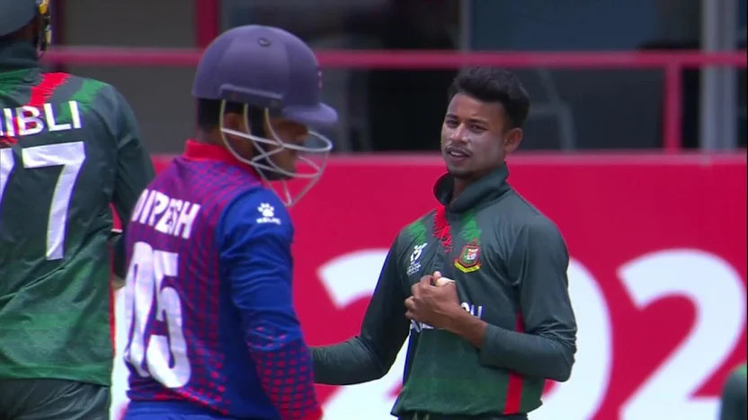 Sheikh Jibon with a Caught Out vs. Nepal | ICC Under-19 Cricket World ...