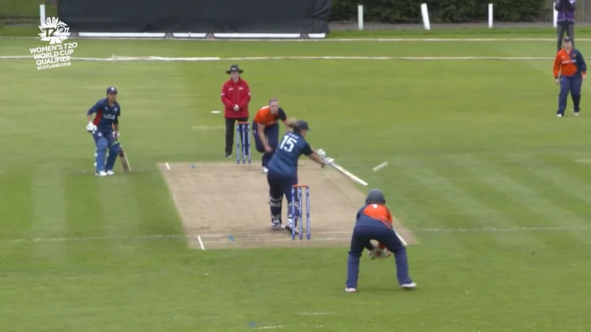 ICC T20WC Qualifier: NED v USA - Erica Rendler is caught second ball | ICC