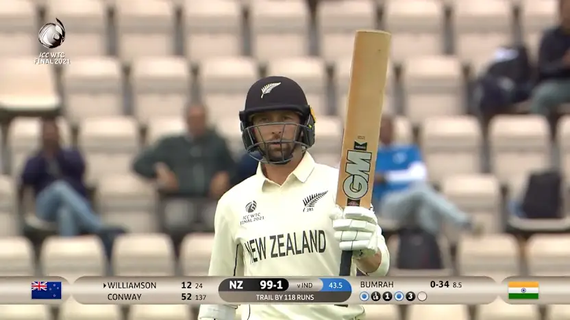 Conway brings up WTC21 Final's first fifty | Ind v NZ | ICC