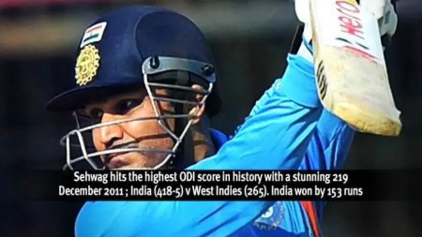 Sehwag hits the highest ODI score in history with a stunning 219 | ICC