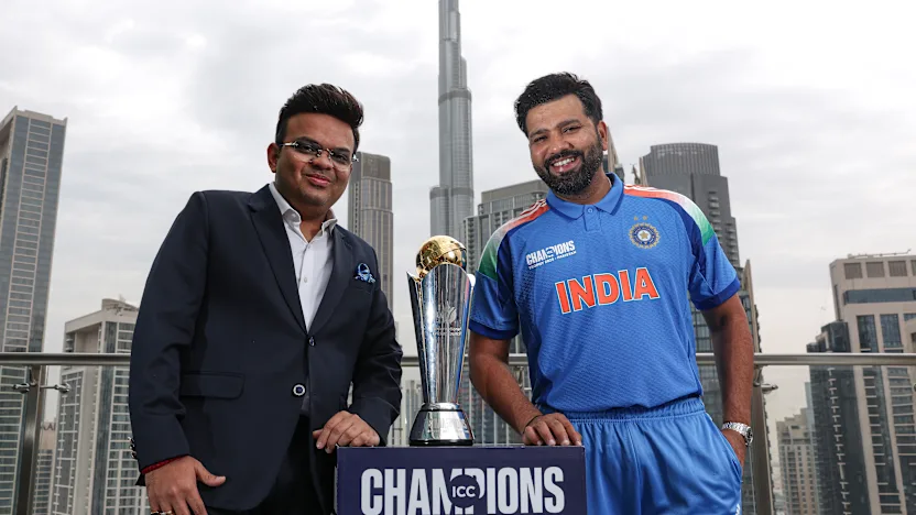 ICC Men's Champions Trophy 2025 post-final trophy shoot- ICC Chairman ...