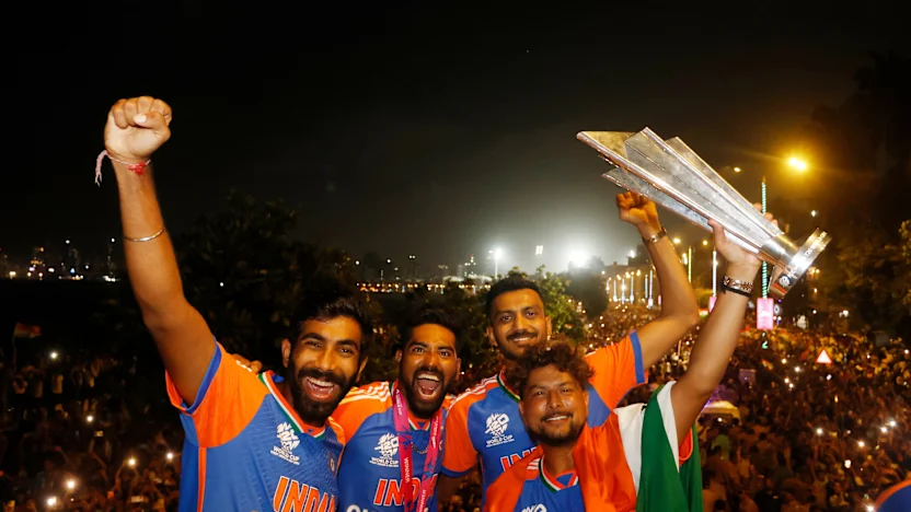 India celebrate in the open bus parade after T20 World Cup glory ...