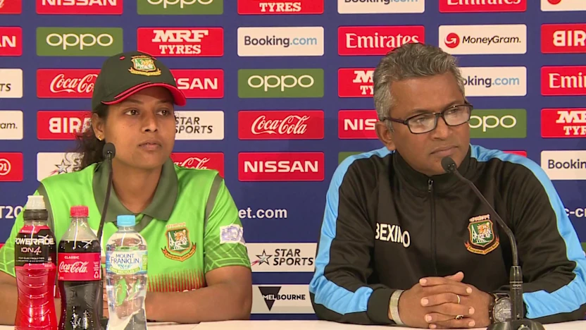 29 February - Melbourne - Bangladesh player Ritu Moni post-match press ...