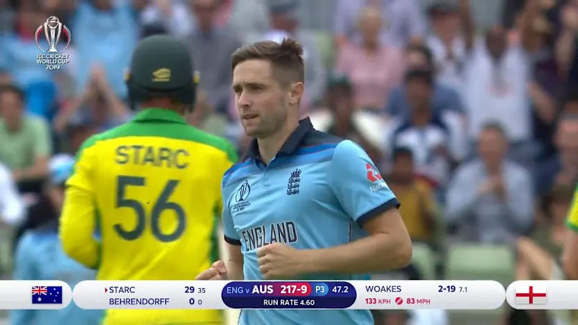 CWC19 SF: AUS v ENG - Two in two balls for Woakes as Starc goes | ICC ...