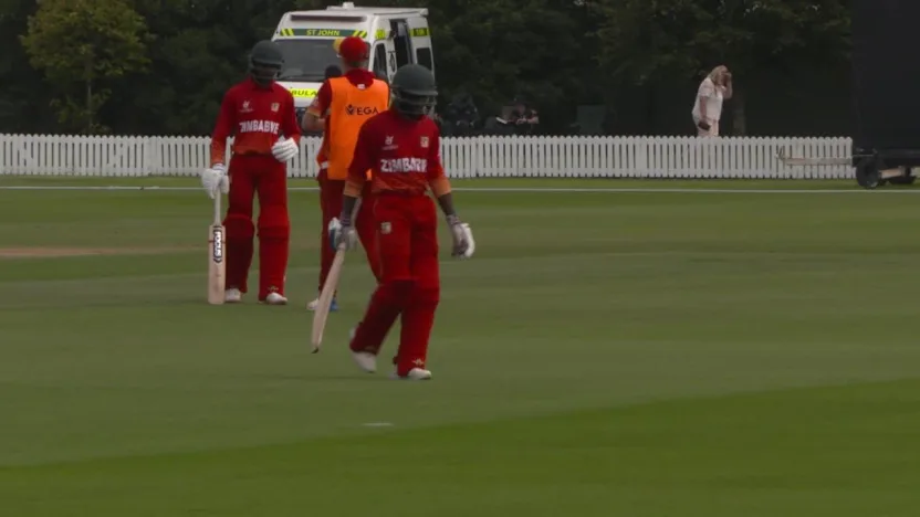 Wesley Madhevere heads back to the pavilion for a duck against Sri Lanka | ICC Under-19 World ...