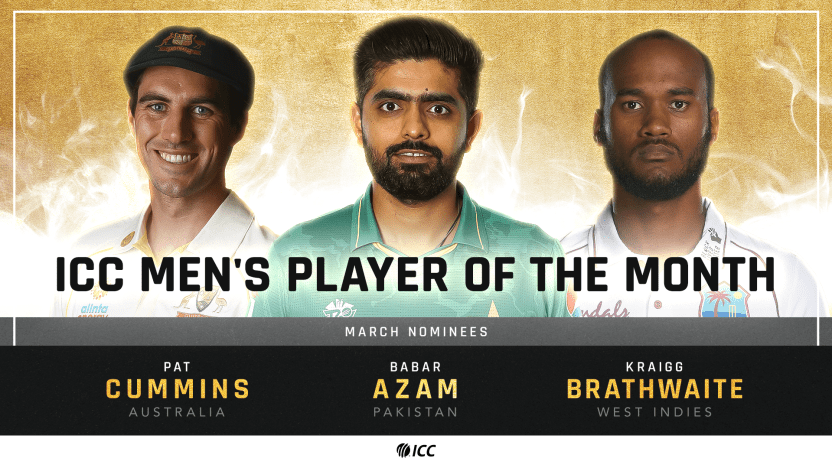 ICC Player of the Month Nominations for March announced