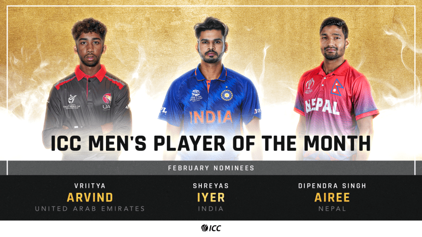 ICC Player of the Month nominations for February announced