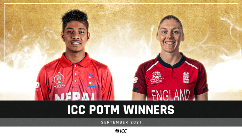 Lamichhane and Knight voted ICC Players of the Month for September