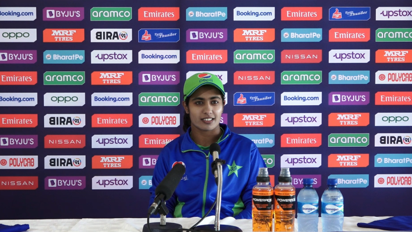 14 February - Cape Town - Pakistan player Nashra Sundhu pre-match press ...