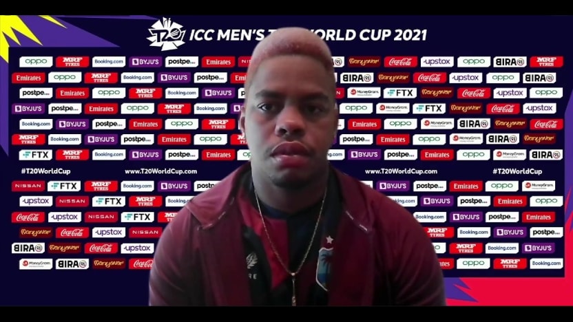 5 November - Abu Dhabi - West Indies player Shimron Hetmyer pre-match ...