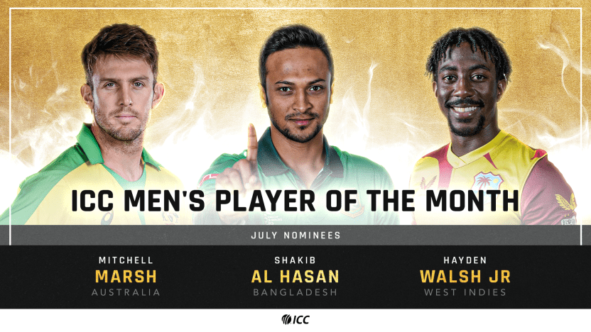 ICC Men's Player of the Month nominations for July