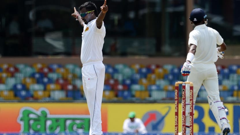 Malinda Pushpakumara takes ten wickets in an innings