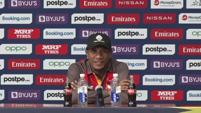 20 October - Oman - PNG's Charles Amini pre-match press conference
