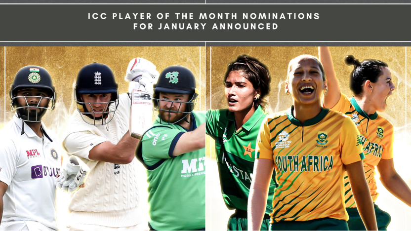 ICC Player of the Month nominations for January announced