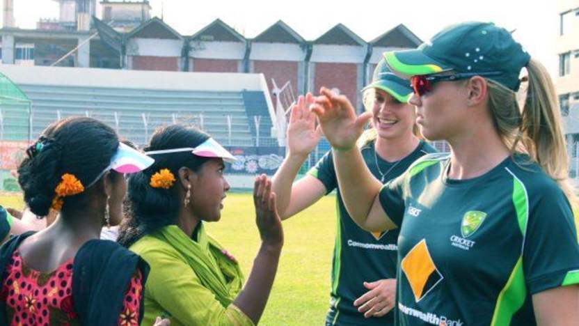 Australia Women take part in WASH United event