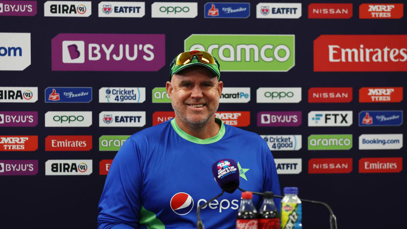 Matthew Hayden (Pakistan, Head Coach) Semi-Final 1 Pre-Match Media ...