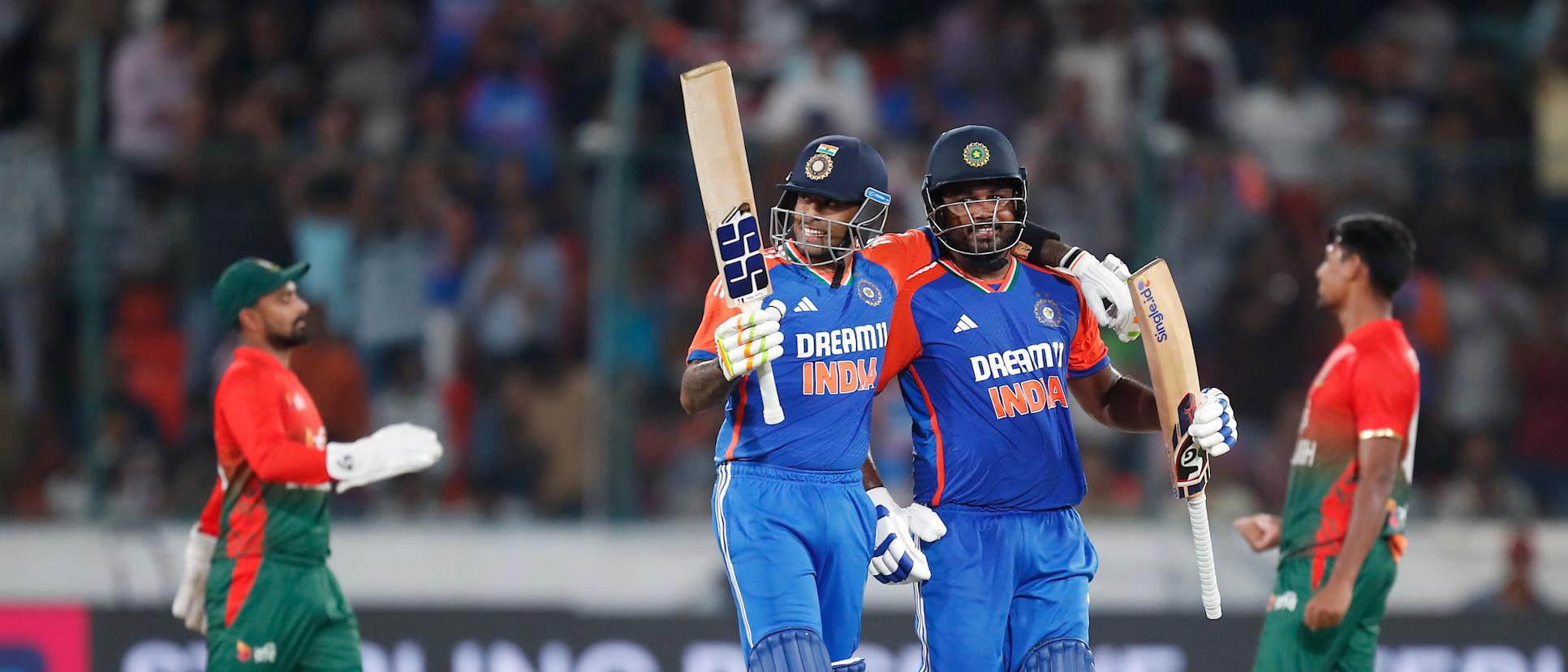 India record new T20I high, narrowly miss 300-run mark in Hyderabad